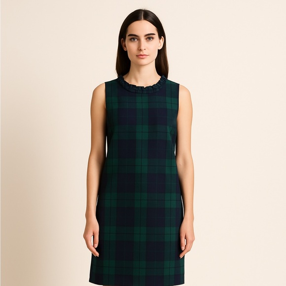 J. Crew | Dresses | J Crew Navy And Forest Plaid Dress | Poshmark
